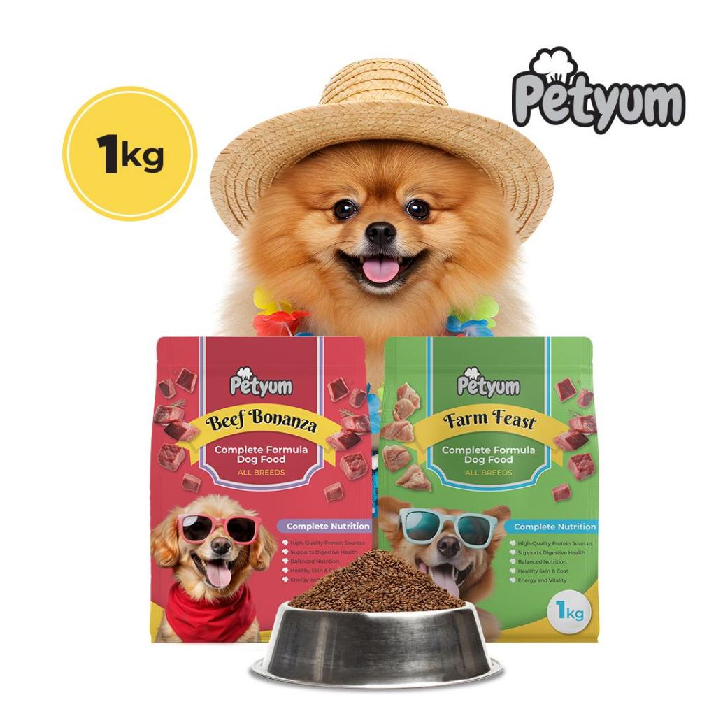 PetYum Puppy and Dog Dry Food Farm Feast Beef Bonanza Flavor 1kg ...