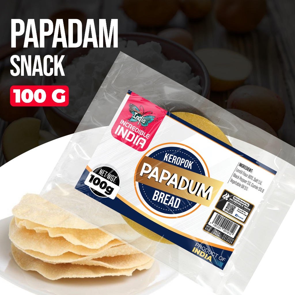Papadum Snacks Bread 100g | Shopee Philippines