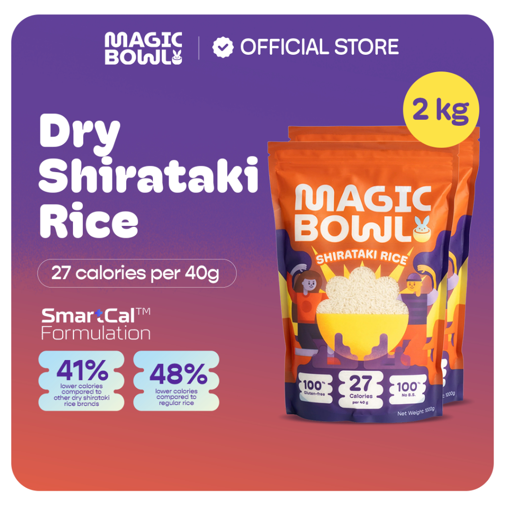 2kg Magic Bowl Dry Shirataki Rice | Low Calorie | 68 Calories per 100g ...