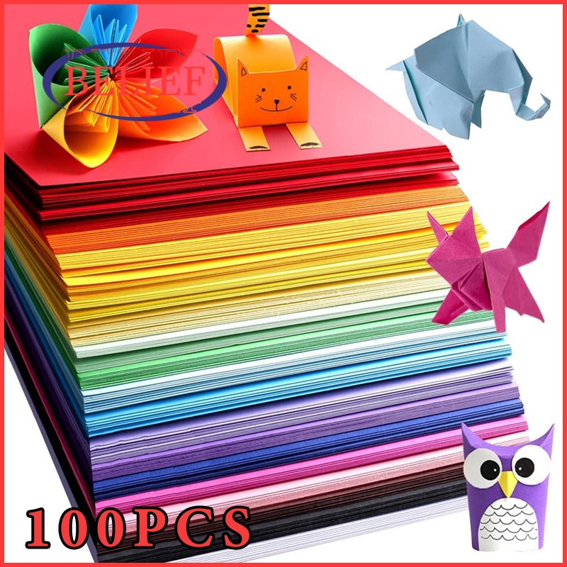 100PCS Colored A4 Copy Paper 10 Colors Craft Decorating Paper DIY Art ...