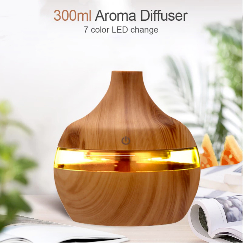 300ML Wood grain Air humidifier With Essential oil Aromatherapy ...