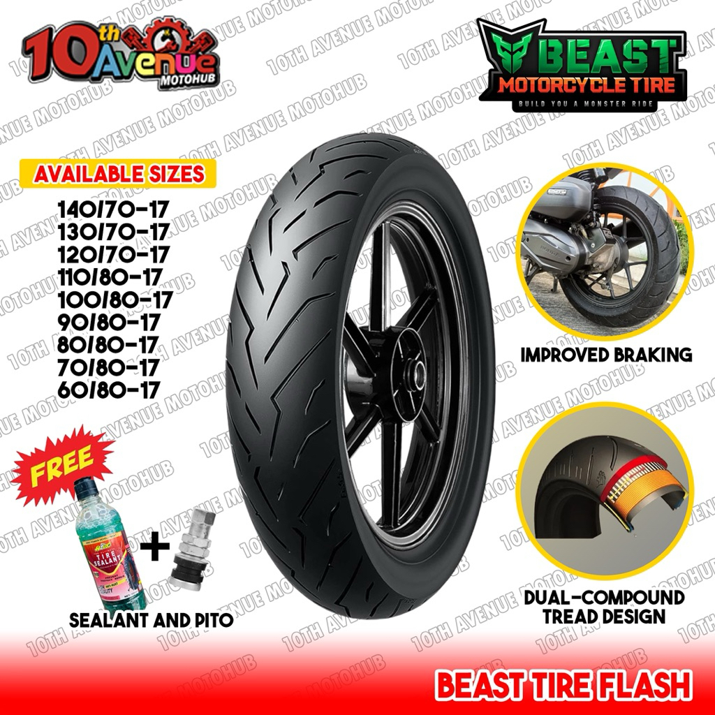 BEAST TIRE FLASH by 17 (FREE SEALANT & TIRE VALVE) | Shopee Philippines