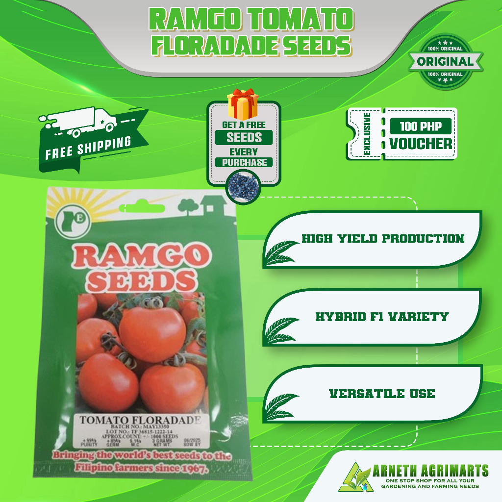 RAMGO TOMATO FLORADADE SEEDS ( ORIGINAL GARDEN PACK ) | Shopee Philippines