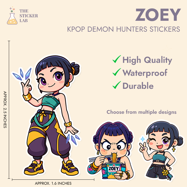 The Sticker Lab - KPop Demon Hunters Stickers 5Pcs - ZOEY (High Quality ...