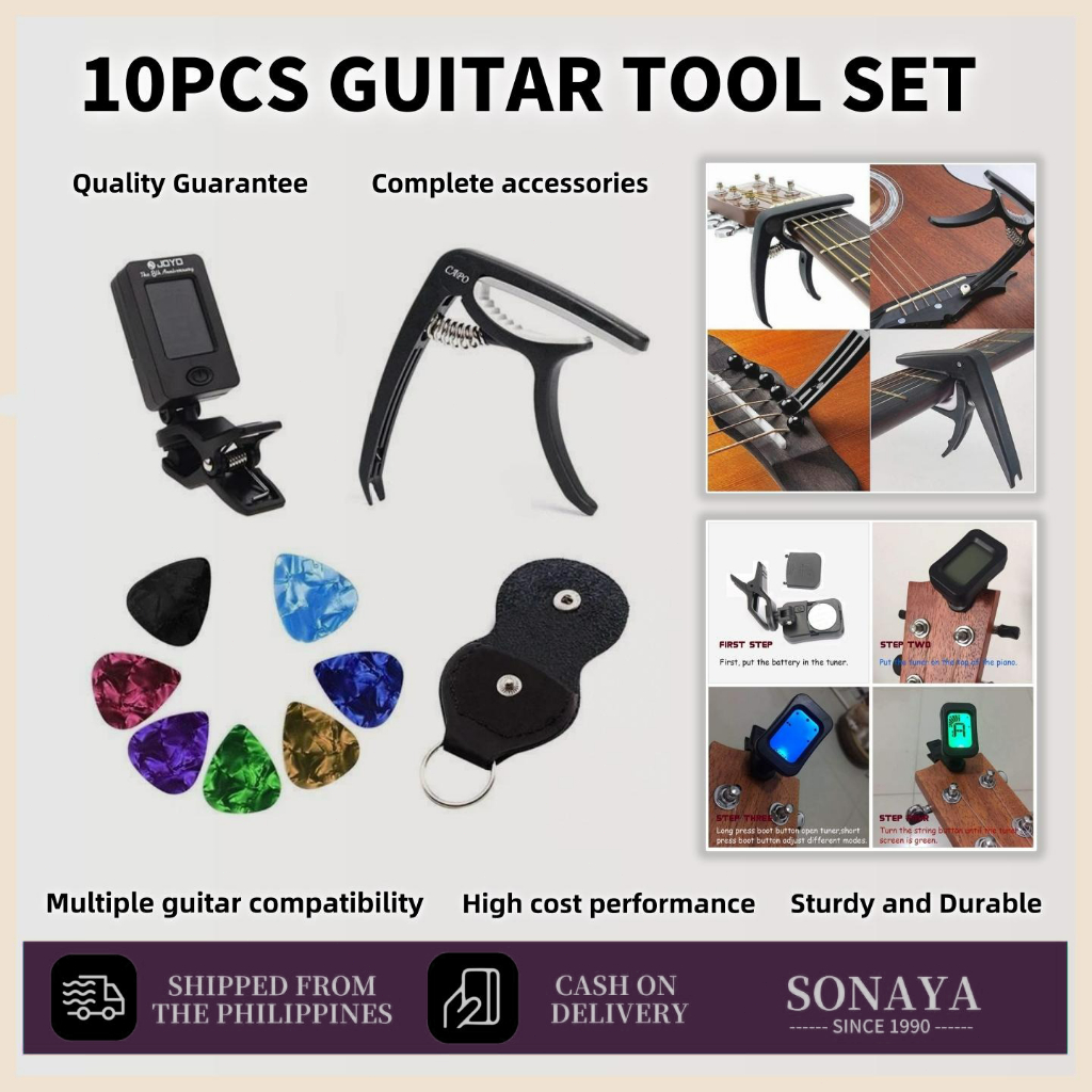 【COD】SONAYA #1 Guitar Kit (65-Pc) – Get Ready to Play! Includes Tuner ...