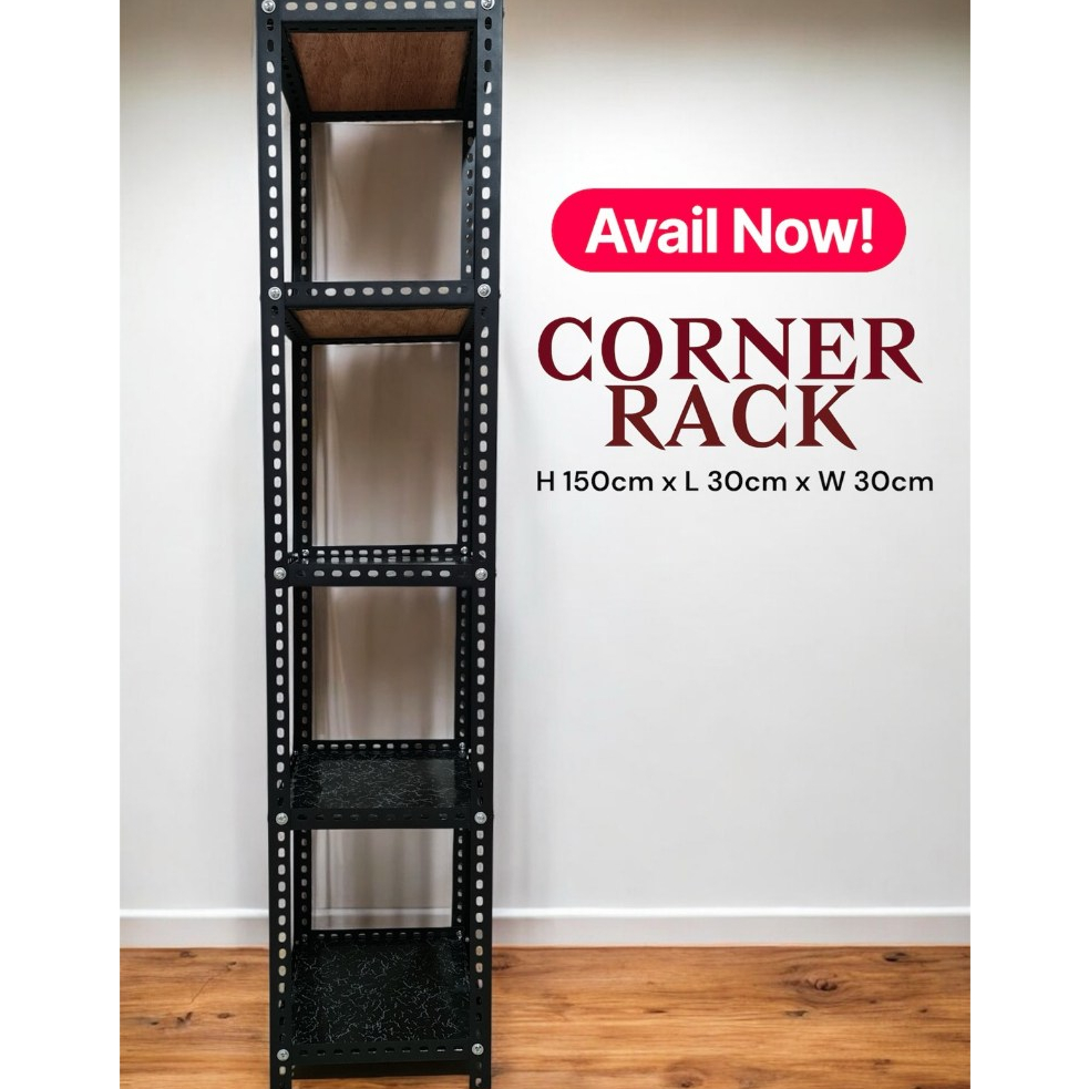 BLACK CORNER RACK / STEEL RACK (Complete set H5ft x L1ft x W1ft ...