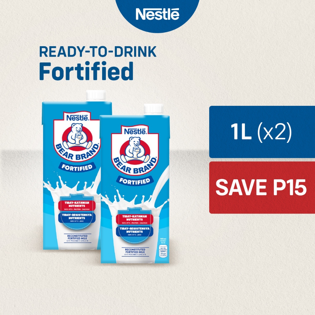 Bear Brand Fortified Milk Drink 1L - Pack of 2 | Shopee Philippines