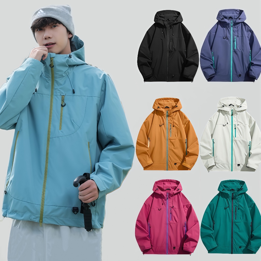 Men's Windbreaker Outdoor Hiking Camping Multi-pocket Jackets Quick ...