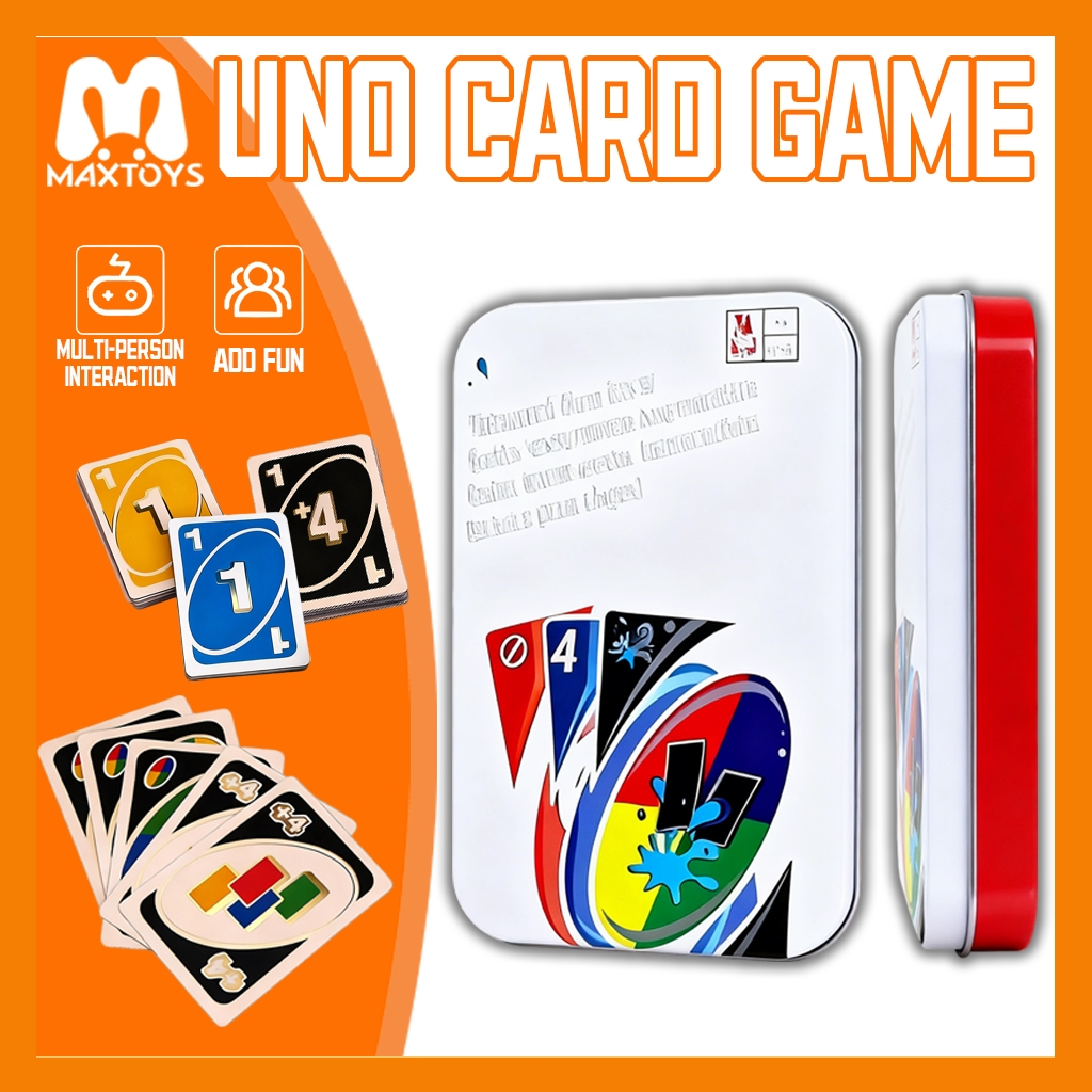 Iron Box Set UNO Card Toy Classic Family Party Games for groups OF ...