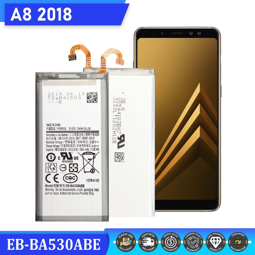 Galaxy A8 2018 Battery Original, Fit A530, SM-A530F Model EB-BA530ABE ...