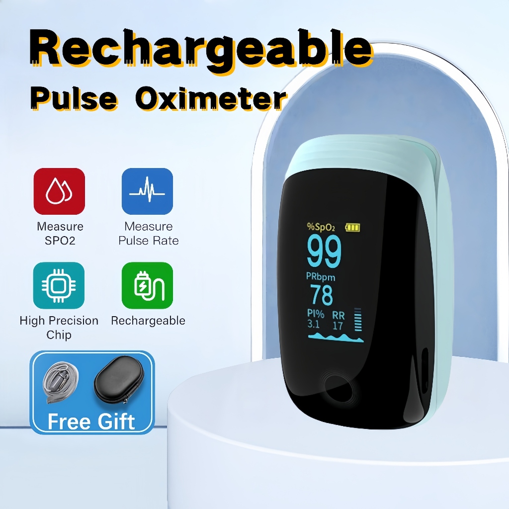 Rechargeable Pulse Oximeter With Respiratory Rate Pulse Finger Oximeter ...