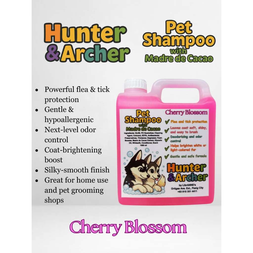 Hunter & Archer Pet Shampoo + Conditioner | Cherry Blossom Scent, Soft ...