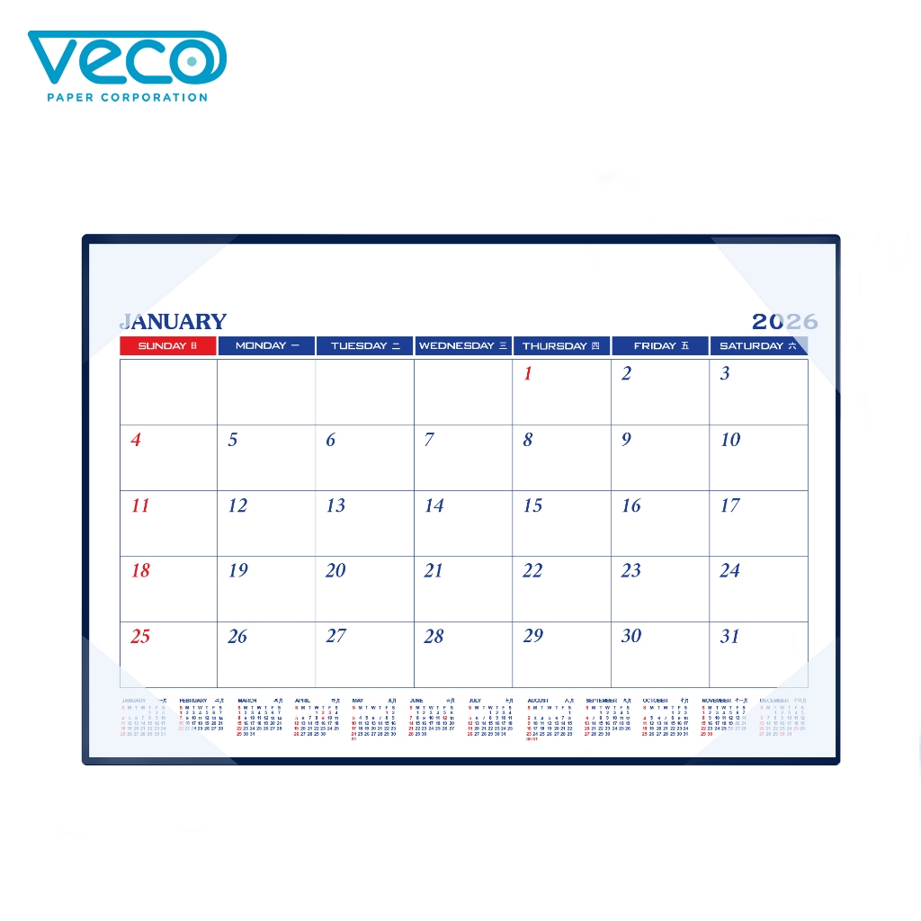 Veco 2026 Calendar Desk Pad w/ plastic (1pc) | Shopee Philippines