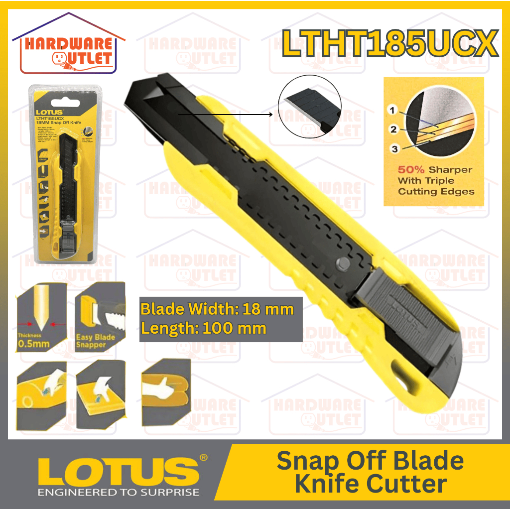Lotus Snap Off Blade Knife Cutter LTHT185UCX | Shopee Philippines