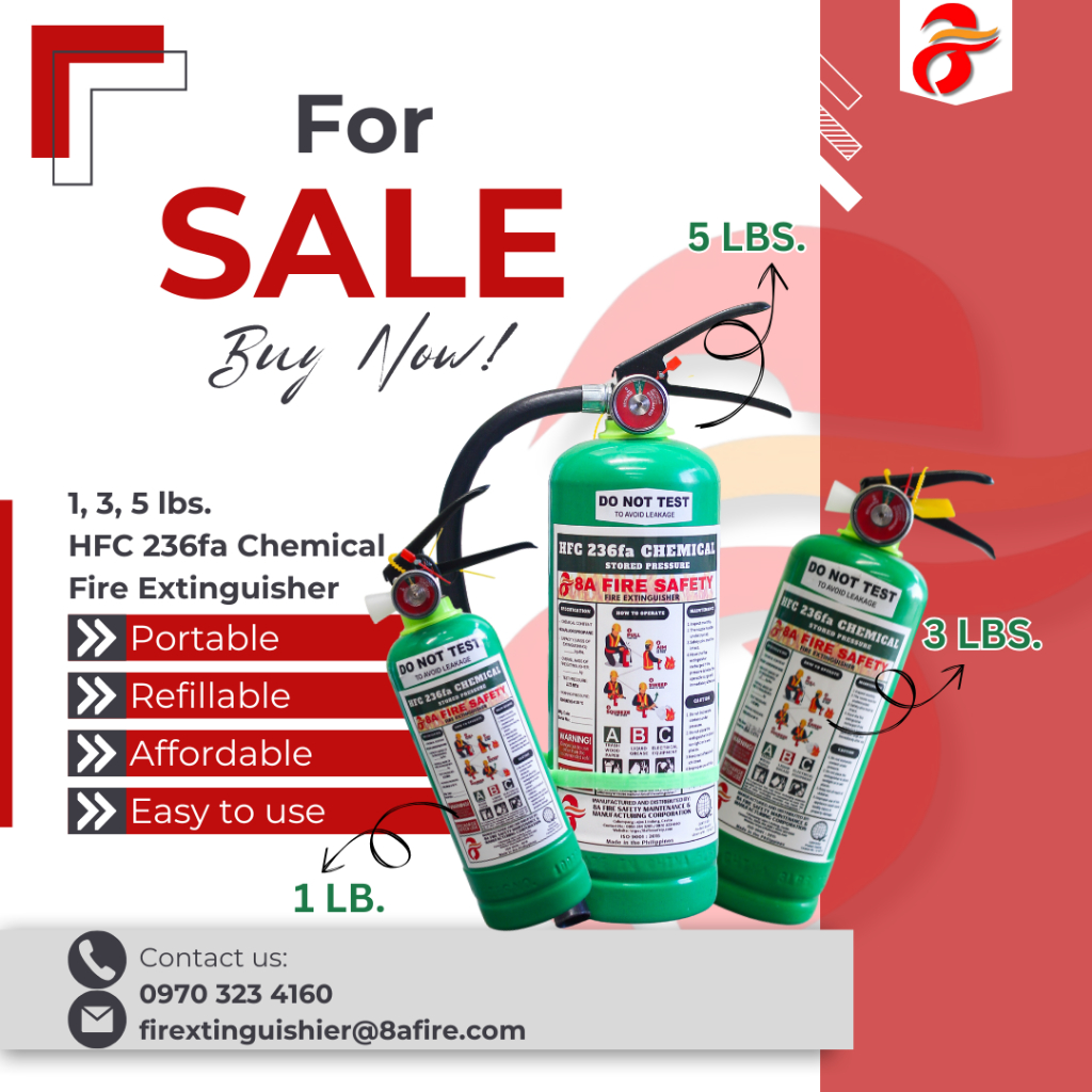 1 lb. 3 lbs. 5 lbs. 8A Fire Safety – Compact HFC 236fa Chemical Fire ...