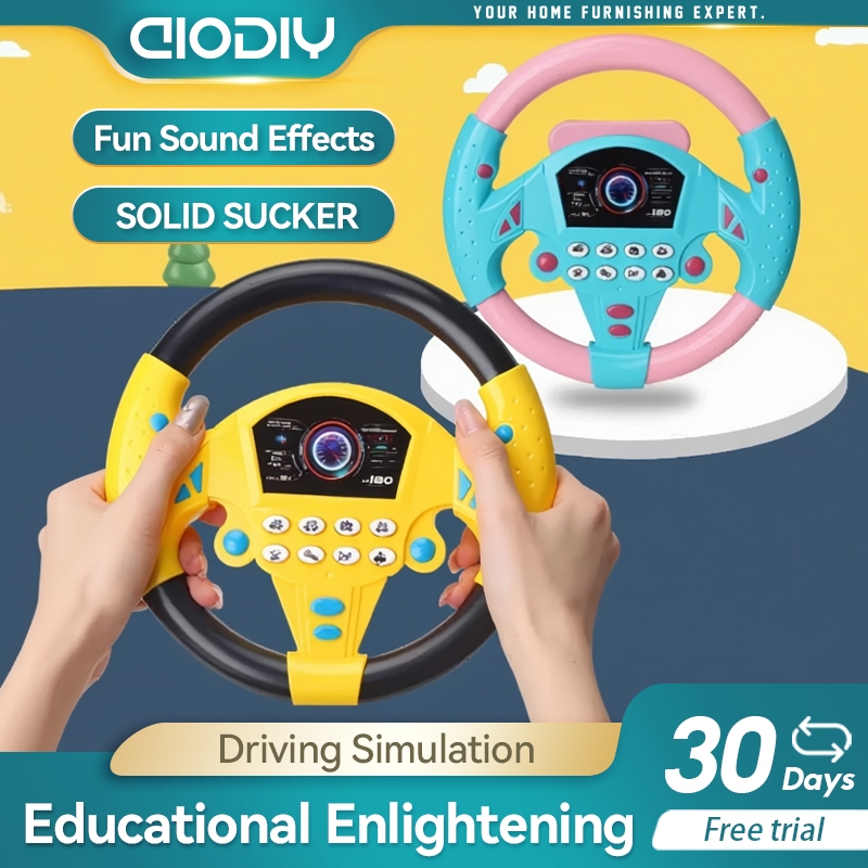 AIODIY Safe Fun Kids Steering Wheel Toy Realistic Driving Simulation ...