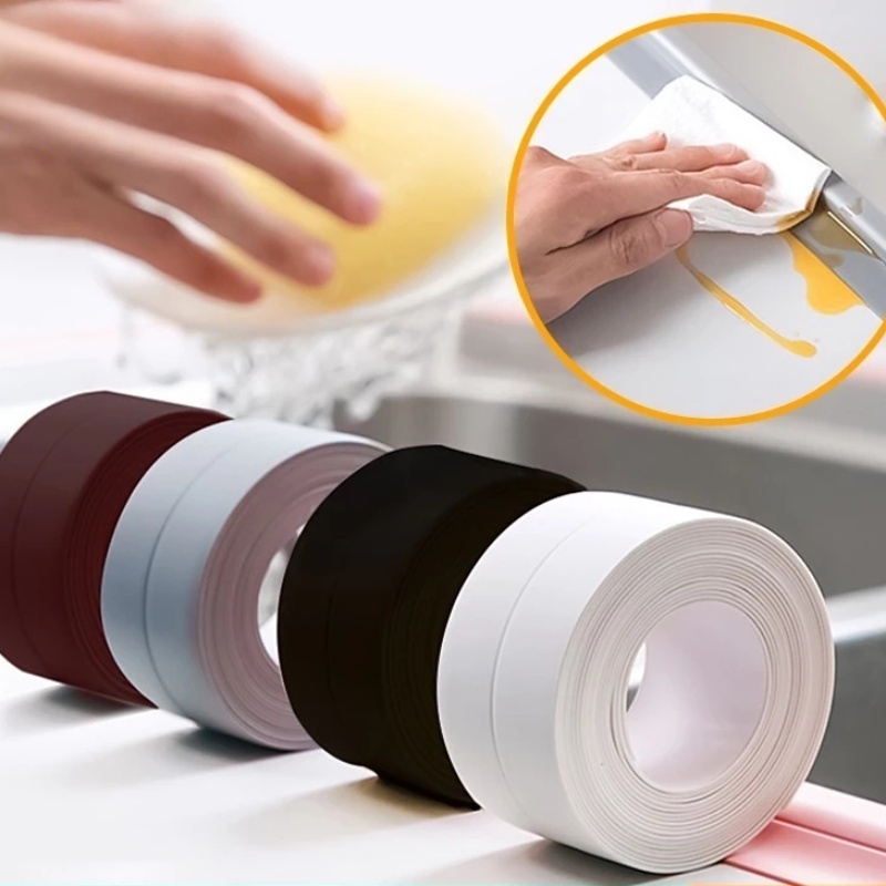 PVC Waterproof Self-adhesive Sealing Tape Oil-proof Kitchen Sink Edge ...
