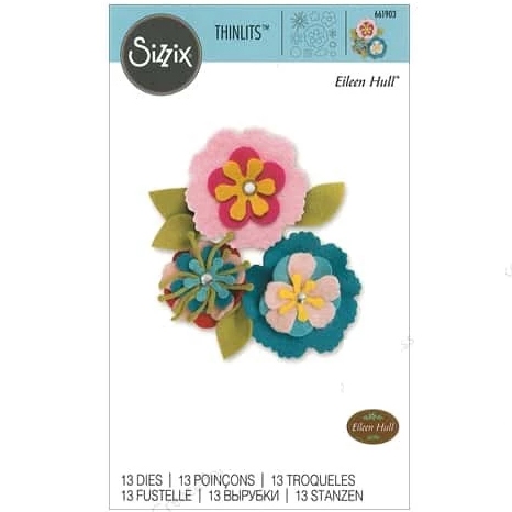 Sizzix Thinlits Dies Set - Stitchy Flowers & Leaf | Shopee Philippines