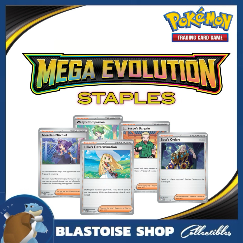[EN] Pokemon TCG: Mega Evolution Staples - Trainer Supporter Cards ...