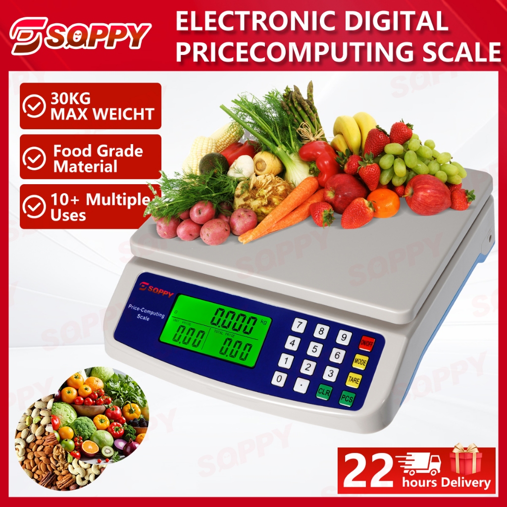 SOPPY Food Weighing Scale Digital Kitchen Scale Cooking Baking 30kg/1g ...