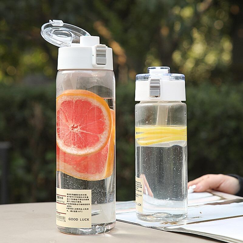 MUJI Leak-Proof Water Bottle for Students and Kids, Transparent Plastic ...