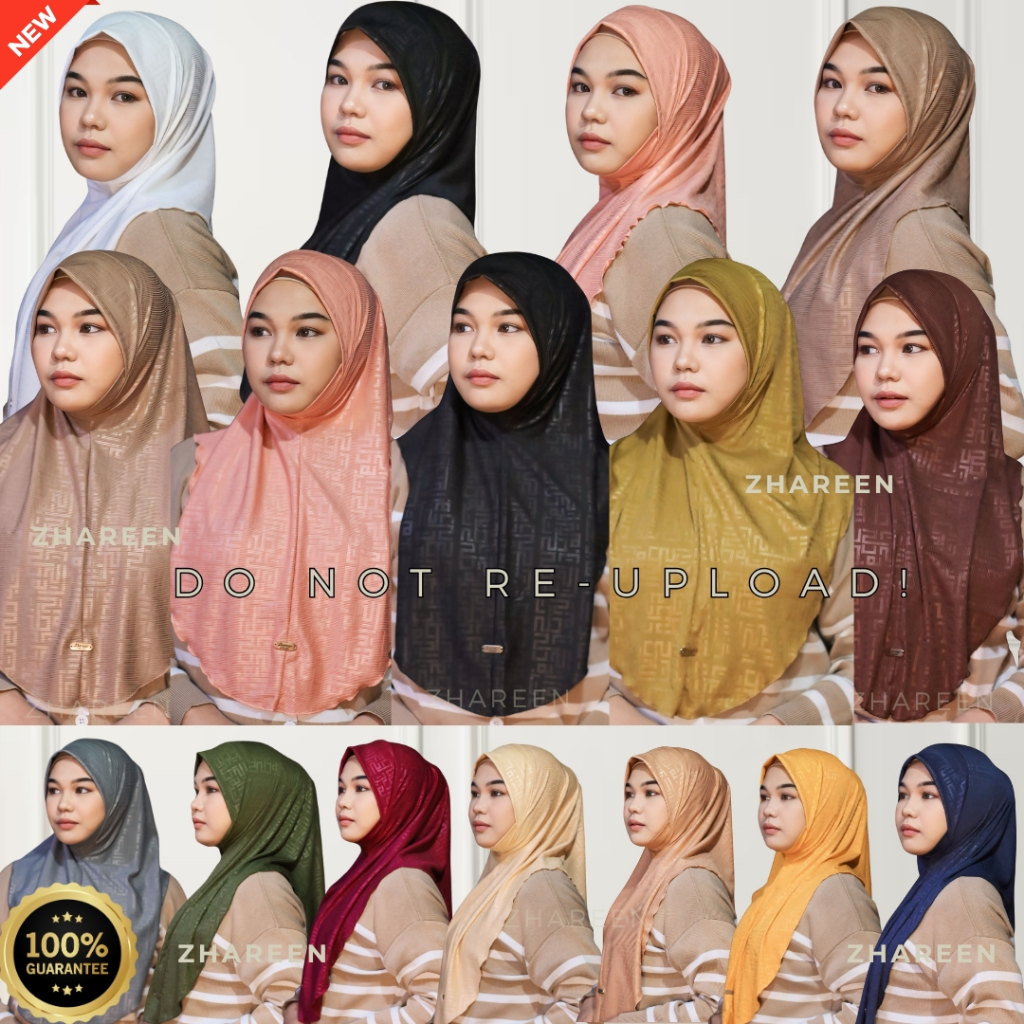 Zhareen MONOGRAM 3D EMBOSSED Hijab Tudung Combong Sukob | Shopee ...