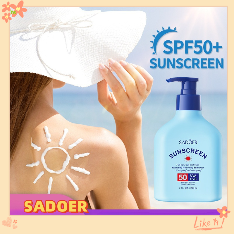 SADOER Sunscreen: Hydrating Whitening Sun Protection Lotion with UV ...