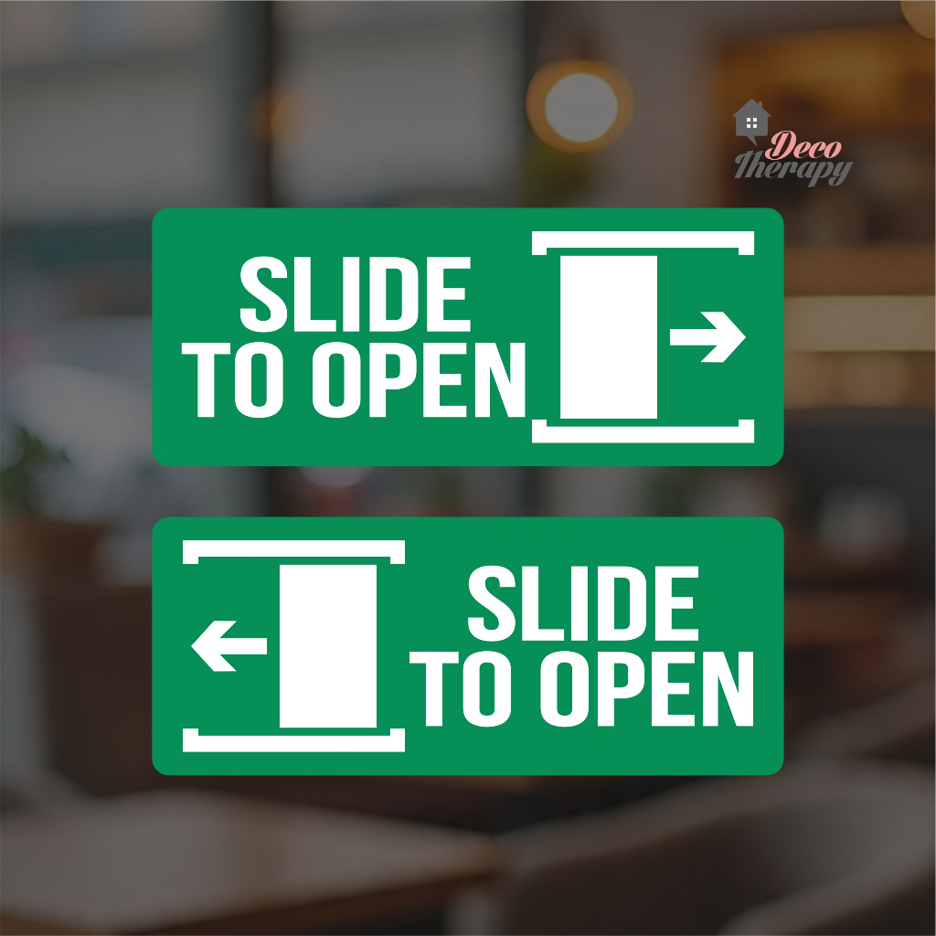 Slide To Open Sign Sticker Self-Adhesive Decotherapy | Shopee Philippines