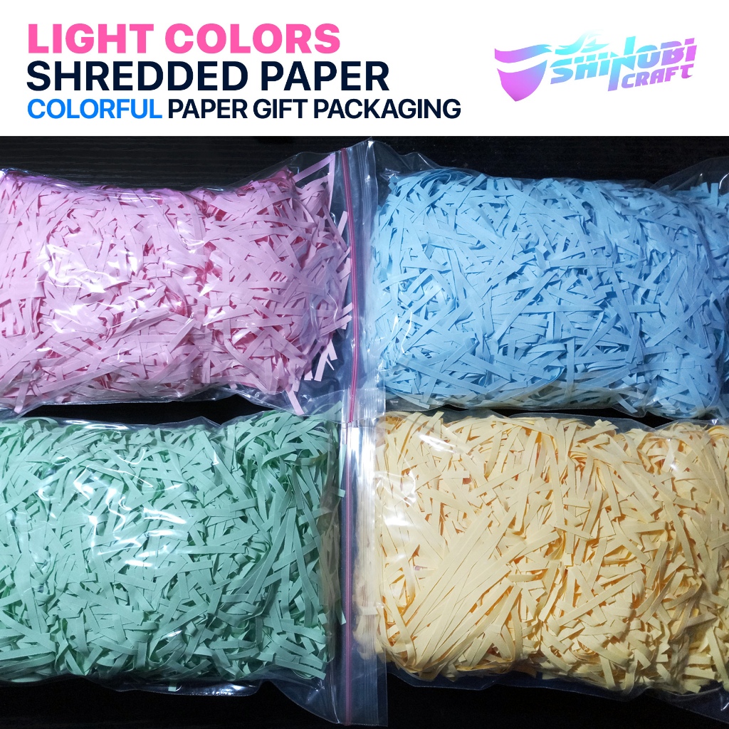 SHREDDED CRINKLE paper filler (light colors) for birthday holiday ...
