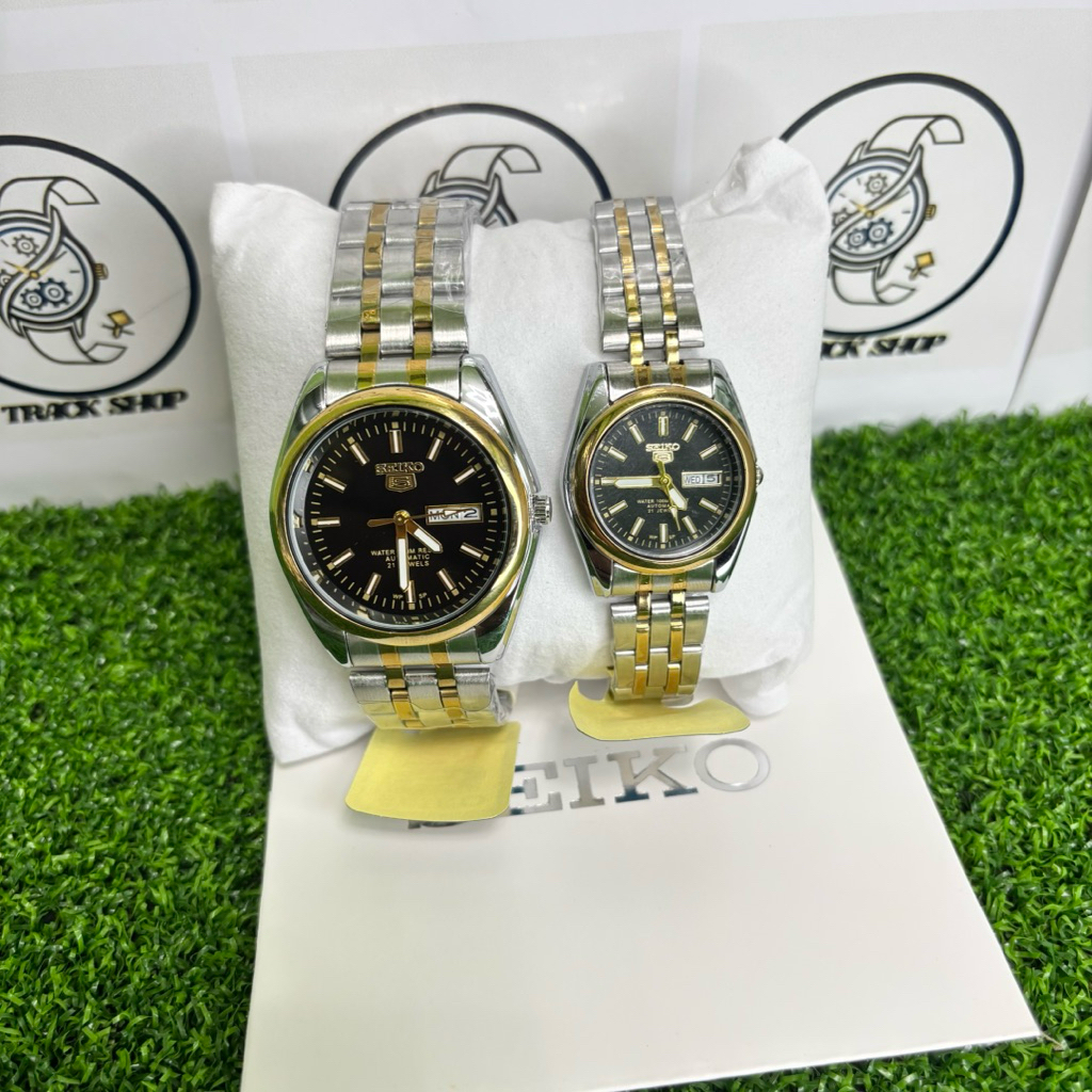 Seiko 5 automatic hand movement with day&date for couple | Shopee ...