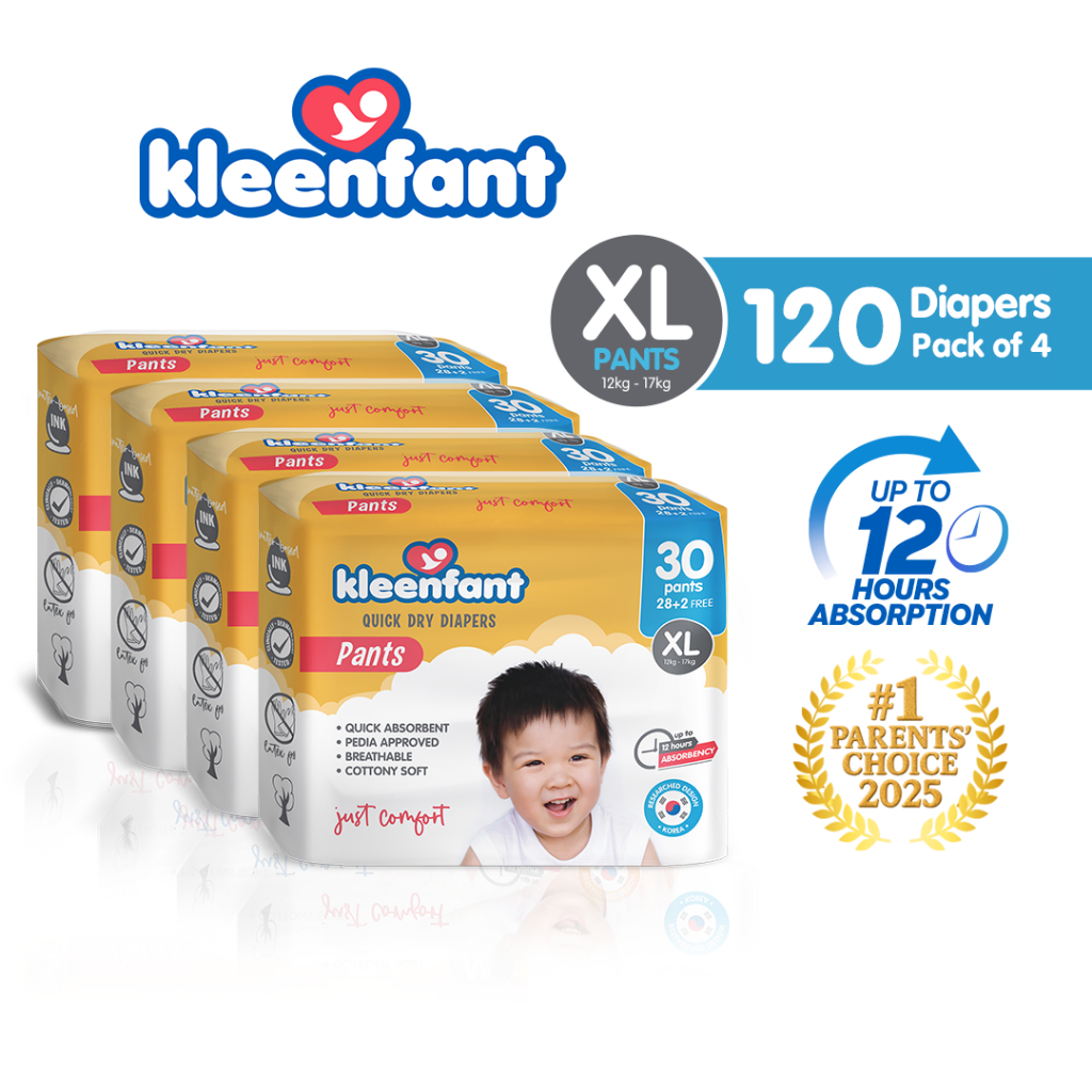 Kleenfant Baby Pull-up Pants Diaper XL (120 Pads) Disposable Diaper ...