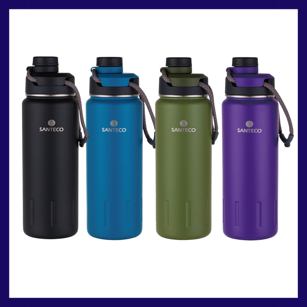 SANTECO Ktwo Series Sports Bottle, 24 oz (710 mL), Stainless Steel ...