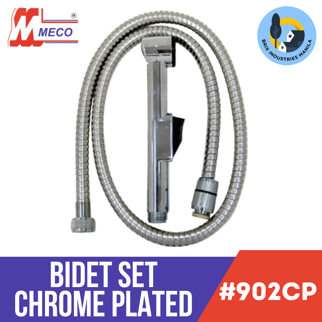 Meco Bidet Set Chrome Plated with Stainless Steel Hose 902CP Bidet ...