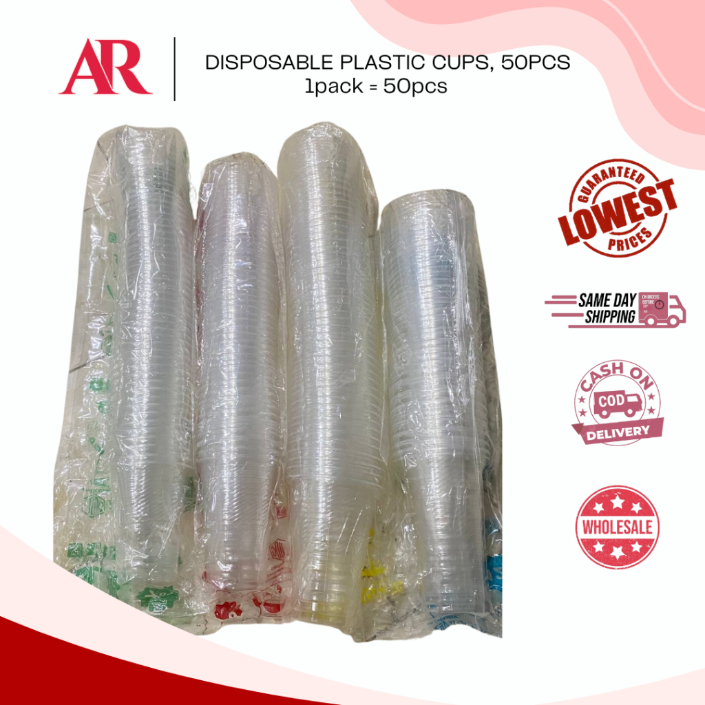 AR 100–250pcs Disposable Plastic Cups | Lowest Price Clear Pinoy Cups ...