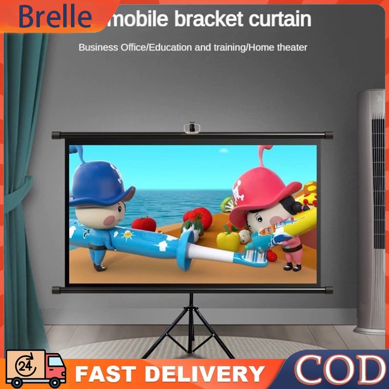 60/72/84/100 inch Big Projector Screen with Stand Dual Use Portable ...