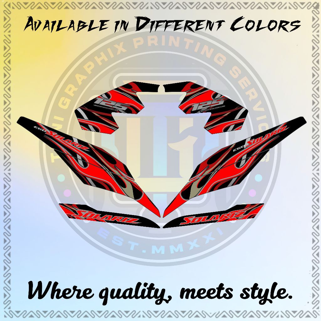 MIO I 125 M3 SOLARIZ DECALS FLAME DESIGN - PREMIUM LAMINATED STICKER ...