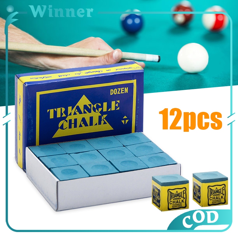 12Pcs Billiard Chalk Non Melting Pool Cue Chalk Blue Tropical Use ...