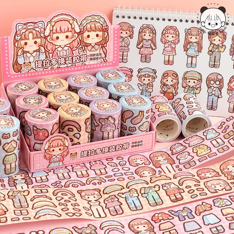 New Telado Dress Up Sticker Roll Girls Princess Sticker Tape | Shopee ...
