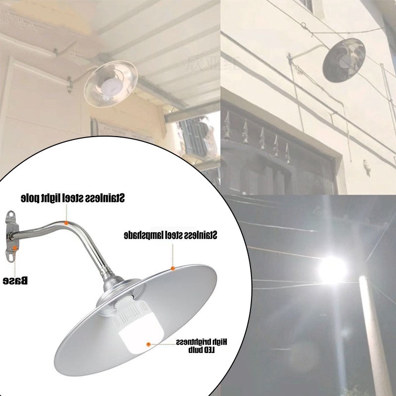 Outdoor Curved Pole Street Light Rod 12-inch Stainless Steel Rainproof ...
