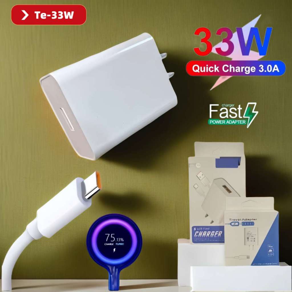 100% Original Tecno Charger 33W Super Fast Charger Type c Data Line ...