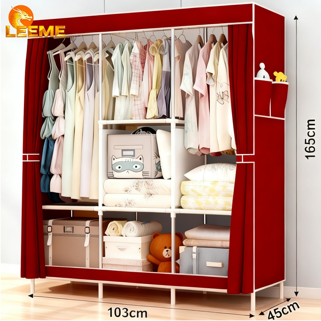 Big Size Zipper Wardrobe Multifunction Non-Woven Fashion Saving Space ...