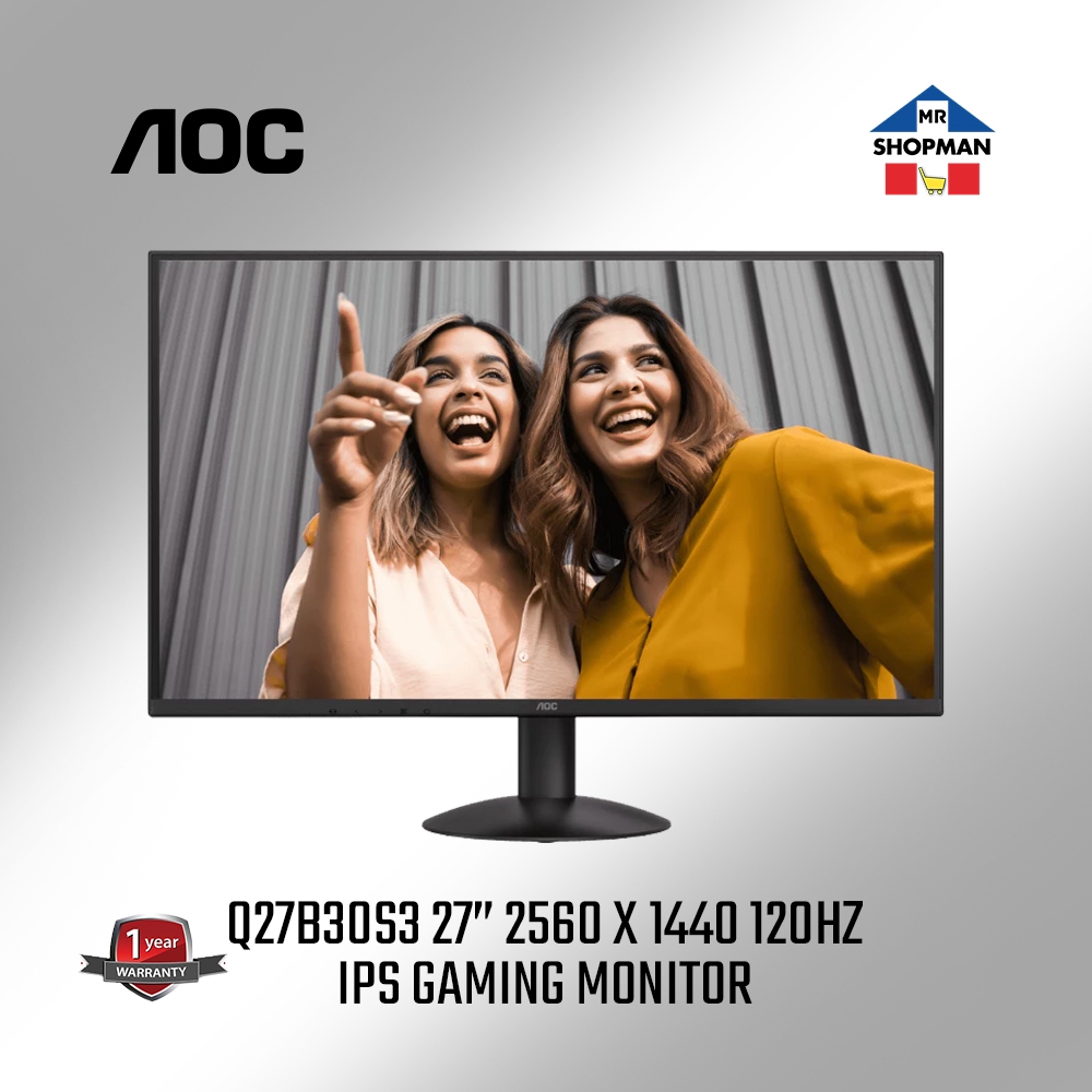 AOC Q27B30S3 27″ 2560 x 1440 QHD 120Hz 1ms IPS Gaming Monitor | Shopee ...