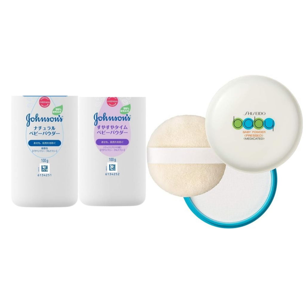 Johnson’s Baby Natural Powder / Bedtime Powder + Shiseido Baby Powder ...