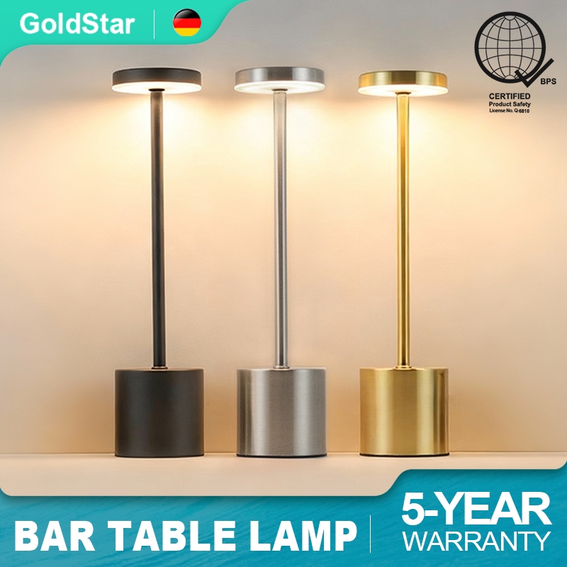 Gold Star Bar Table Lamp LED 3Colors Metal Desk Light Brightness Indoor ...