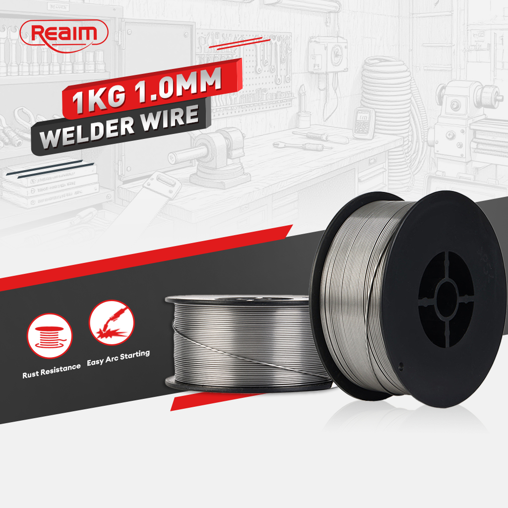 REAIM MIG Wire 1.0MM Gasless Flux Cored AWS E71T-GS 1KG Welding Machine ...