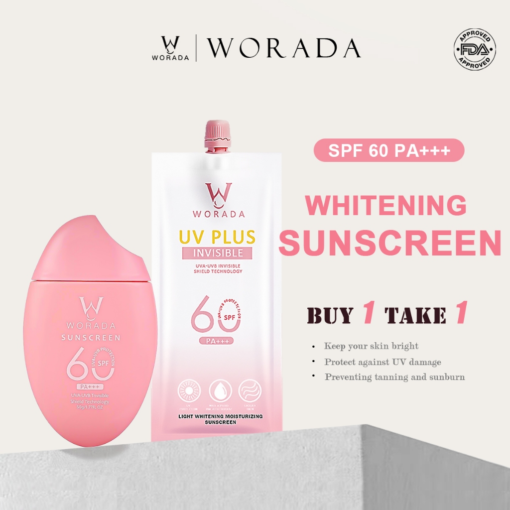 【Buy1Take1】WORADA SPF60 Face Whitening Sunscreen and New Upgraded ...