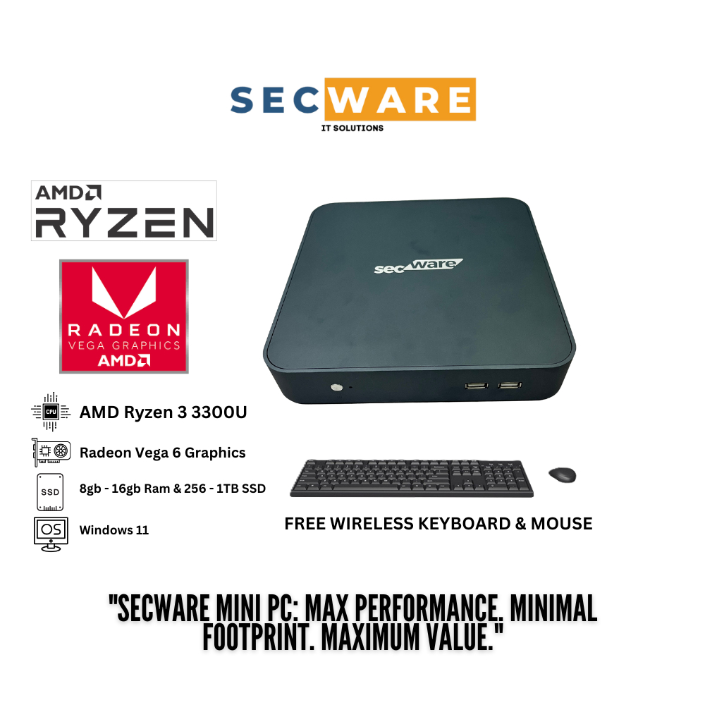 Secware Mini PC - (Low Gaming | Work | Study) Amd Ryzen 3 Radeon Vega 6 ...