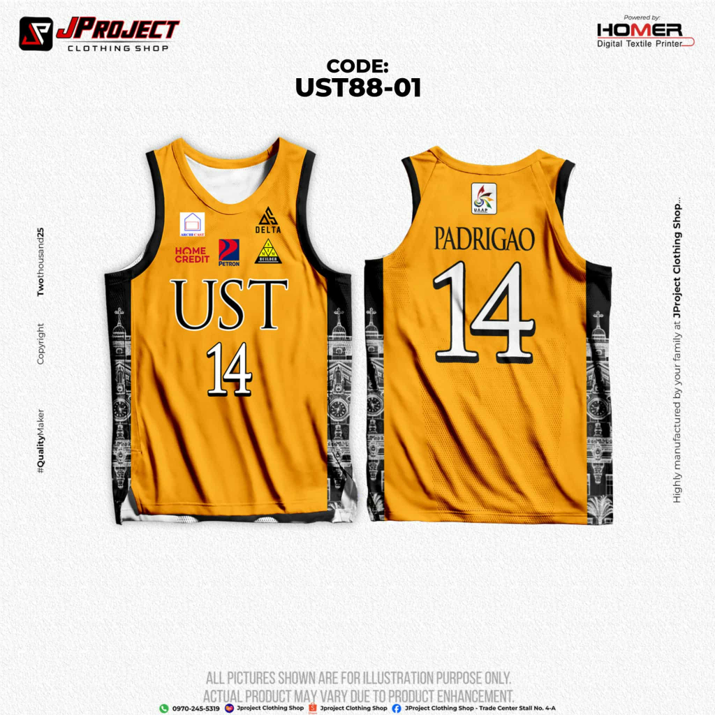 PERSONALIZE SURNAME & NUMBER PREMIUM BASKETBALL JERSEY (UST88 -UST ...