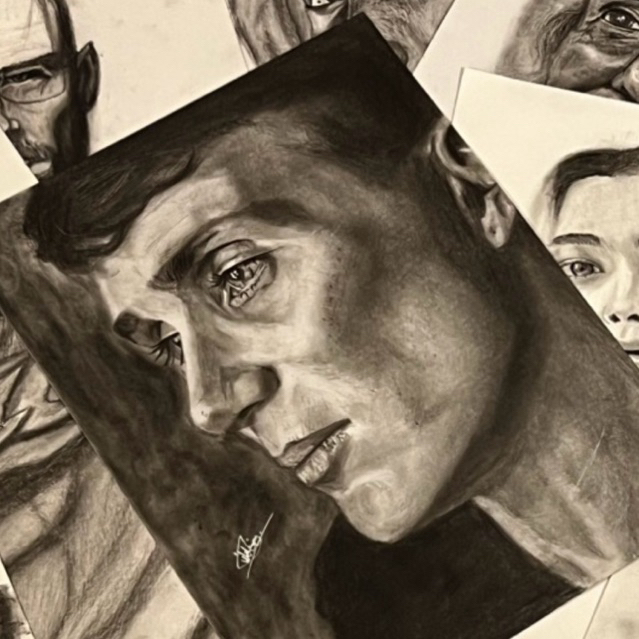 AYEMACAT Graphite & Charcoal Drawing Portrait Sketch – Realistic in ...