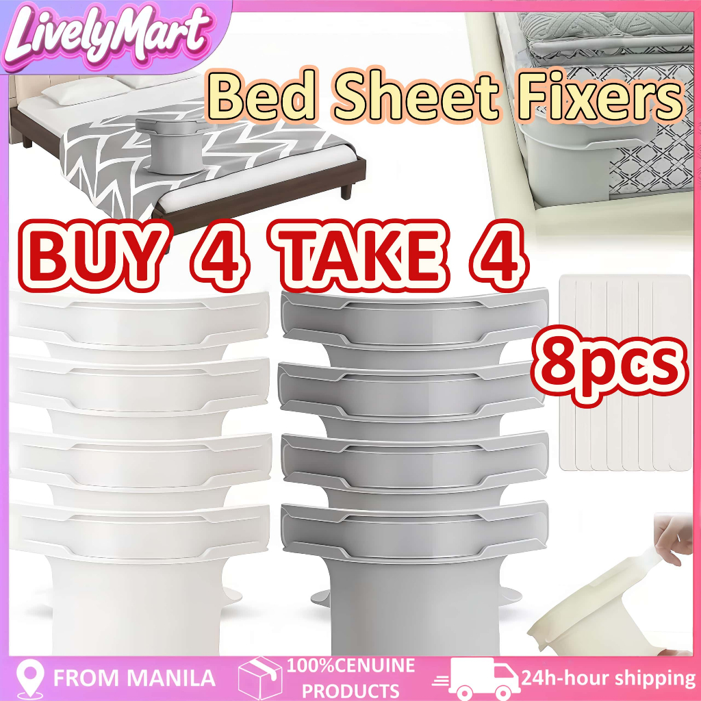 8Pcs Bed Sheet Fixers Plastic Invisible Non-slip Pinless Heavy Duty ...
